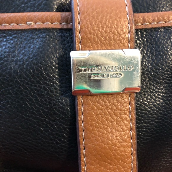 Tignanello | Bags | Tignanello Black Brown Genuine Leather Bag | Poshmark